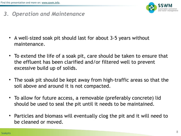 Soak pit design, Operation and Maintenance | PPTX