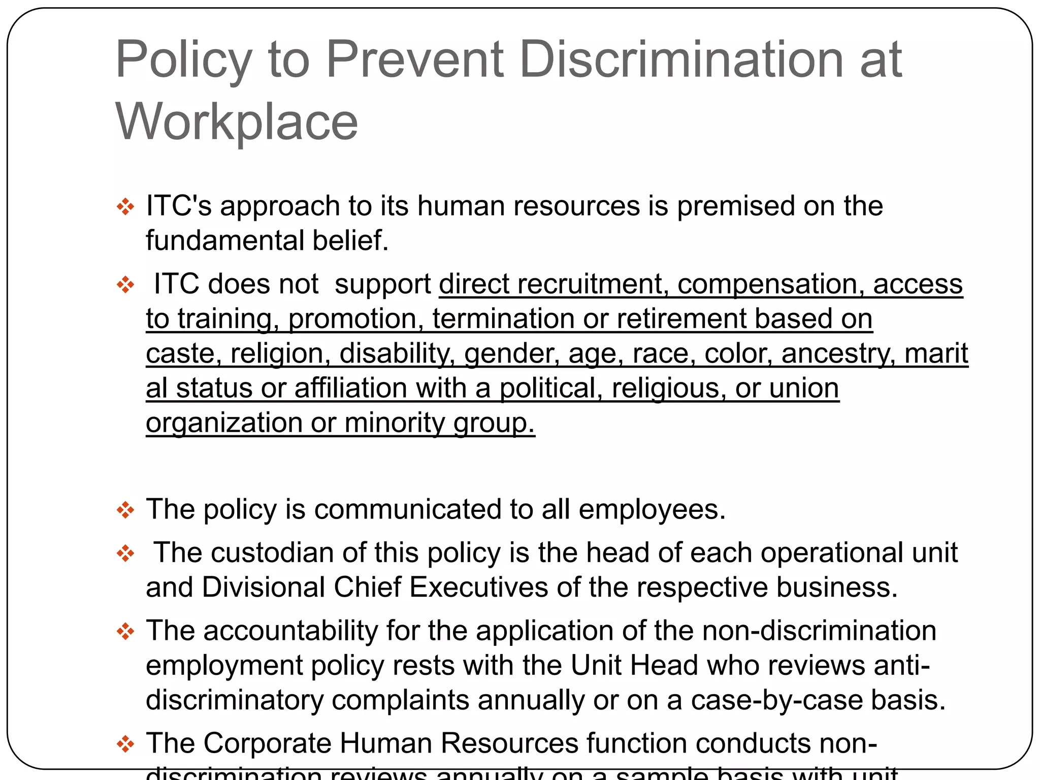 ITC hr policies | PPTX