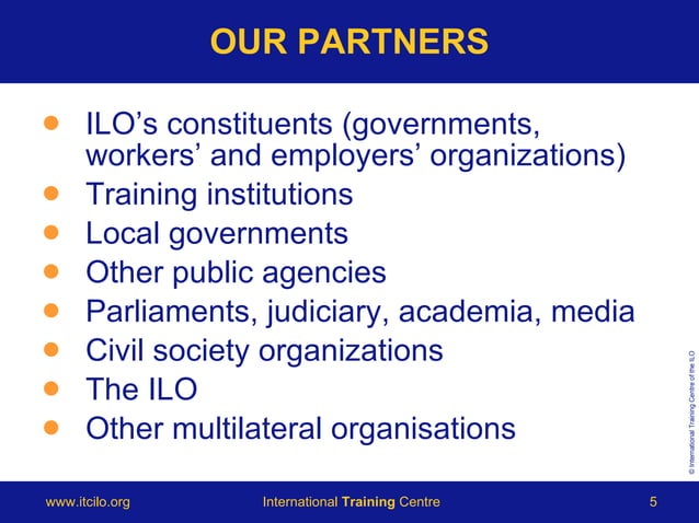 The International Training Centre of the ILO | PPT