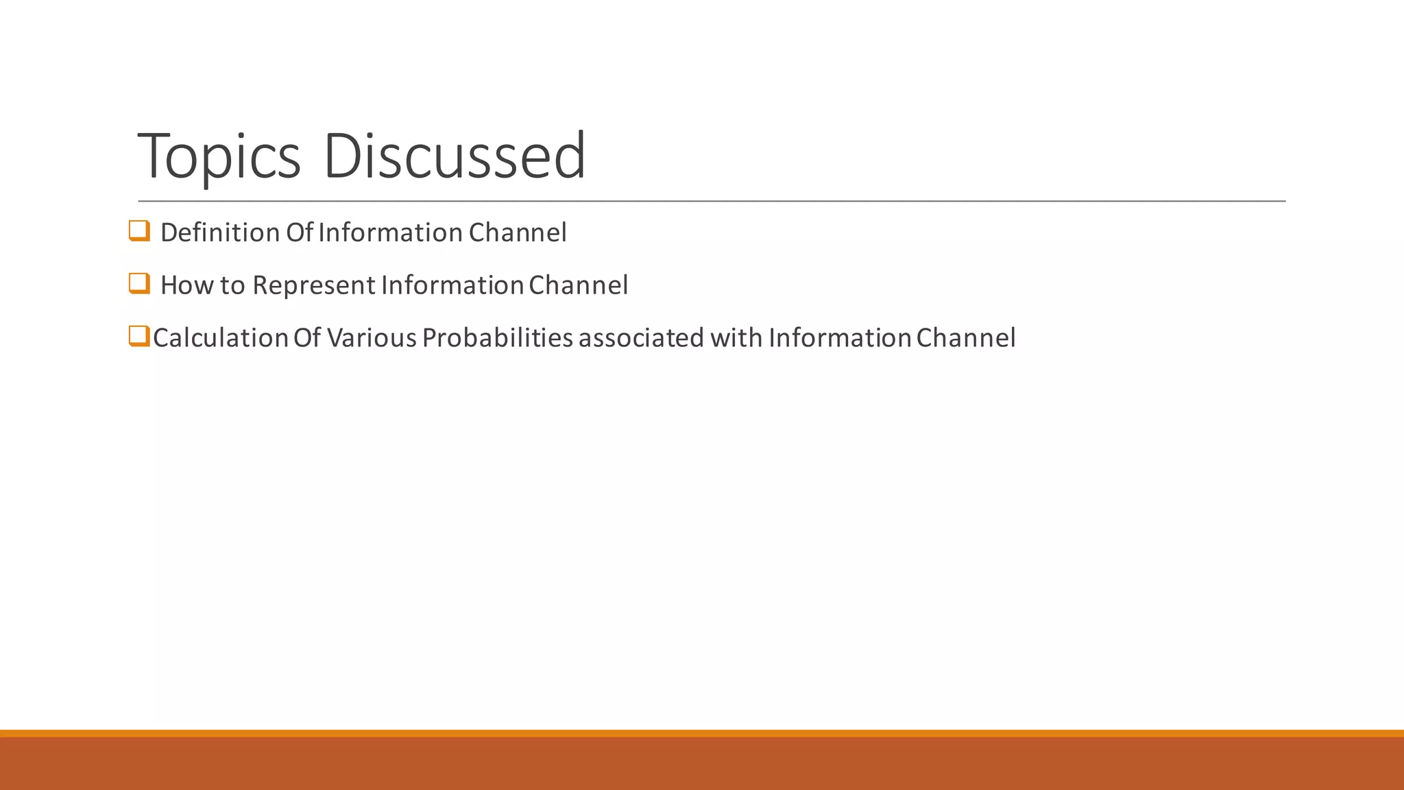Introduction to Information Channel | PDF