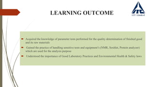 internship at ITC Life Science & Technology Centre, Bengaluru | PPTX ...