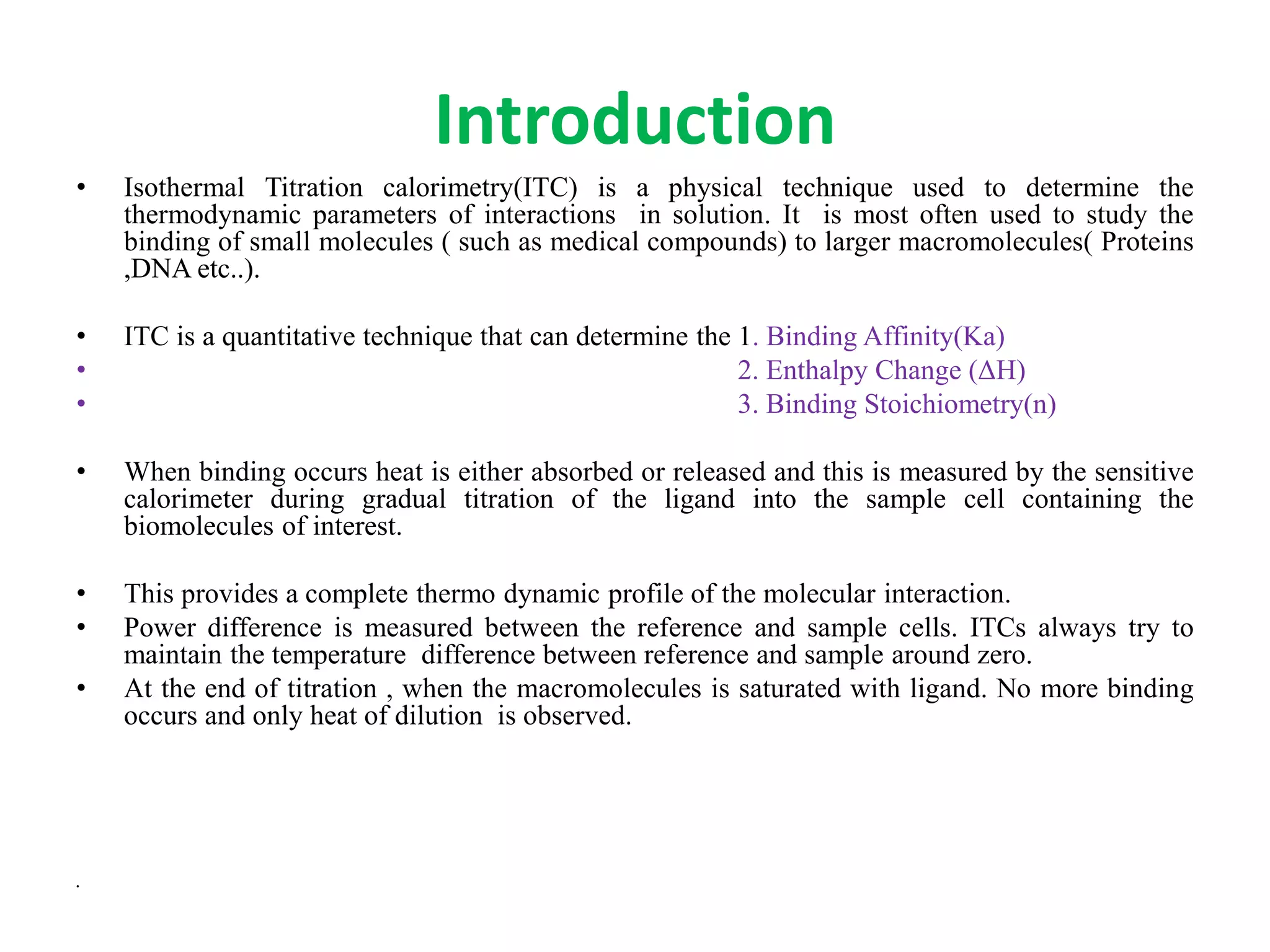 ITC (isothermal titration calorimetry) | PPTX