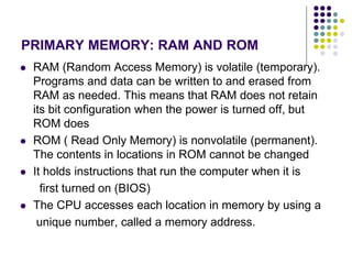 Itc lec 16 computer system components | PPT