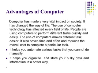 Itc lec 1 introduction to computer applications | PPT