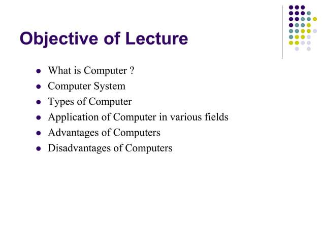 Itc Lec 1 Introduction To Computer Applications Ppt