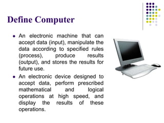Itc lec 1 introduction to computer applications | PPT
