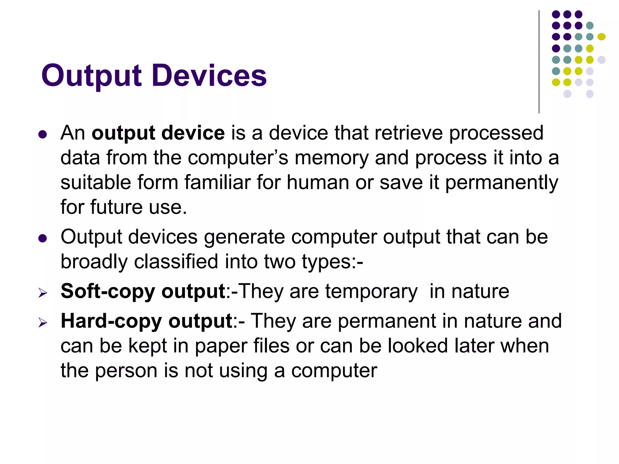 Itc lec 5 Output Devices | PPT | Computer Peripherals | Computing
