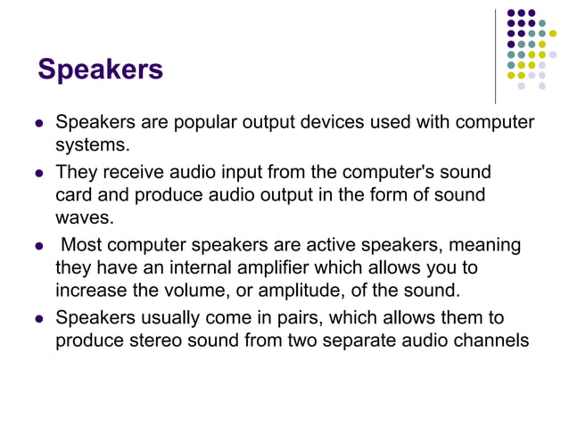 Itc lec 5 Output Devices | PPT