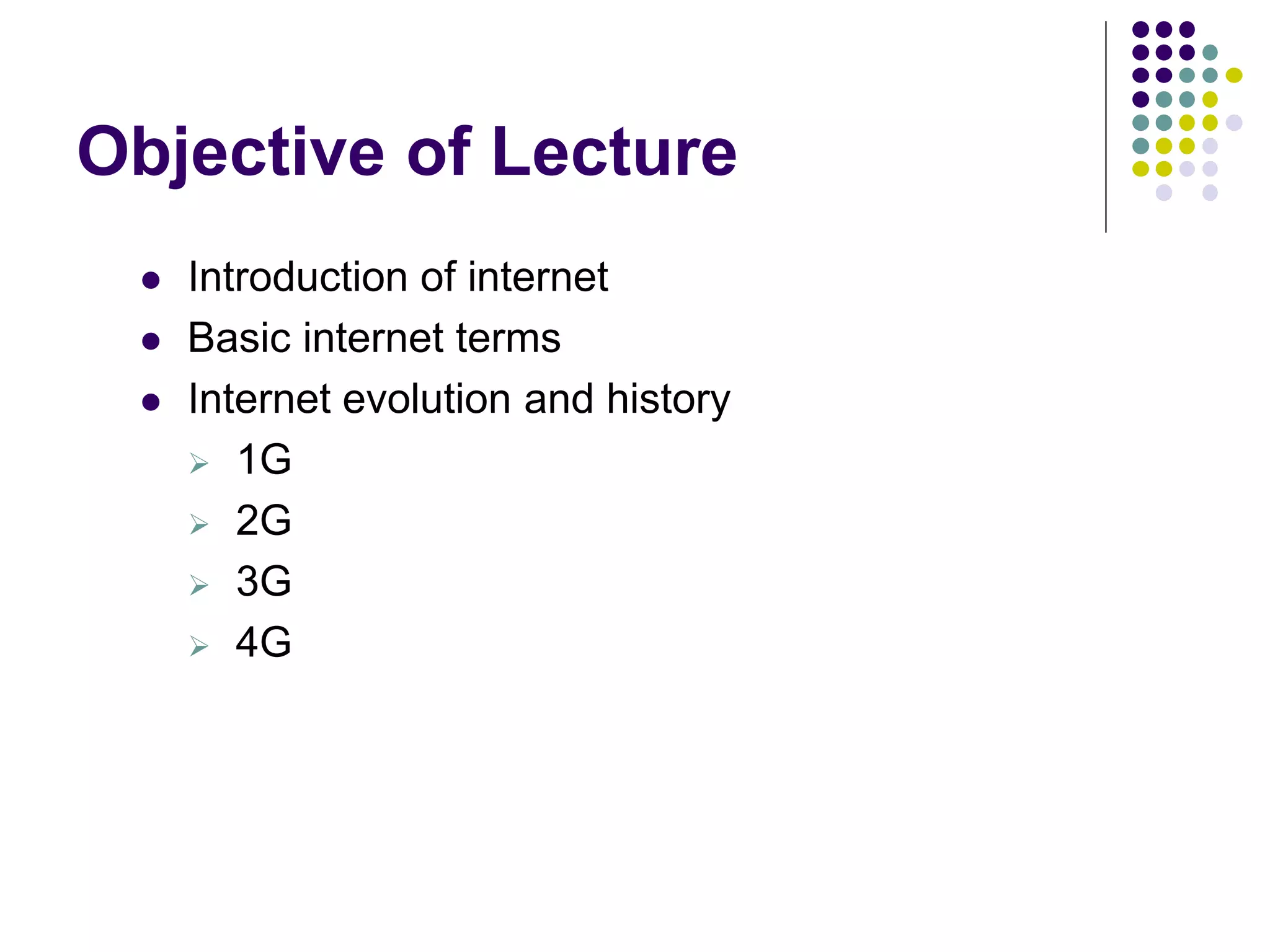 Itc lec 6 introduction of internet | PPT