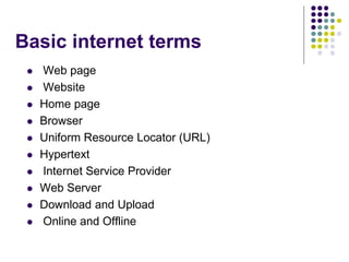 Itc lec 6 introduction of internet | PPT
