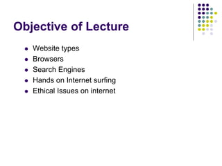 Itc lec 7 website, browsers , search engines, hands on internet surfing ...
