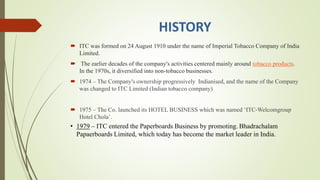 ITC Ltd HISTORY | PPTX