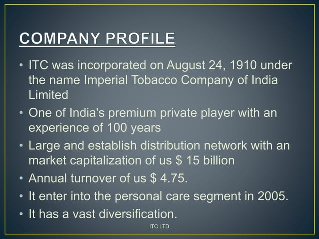 PERSONAL CARE PRODUCT OF ITC PPT | PPTX