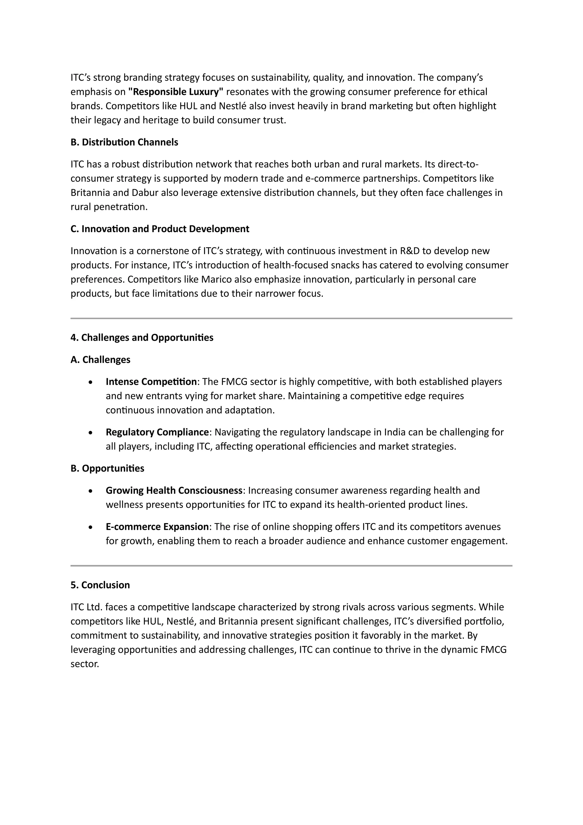 ITC Ltd. Competitor Analysis: Navigating the Competitive Landscape | PDF