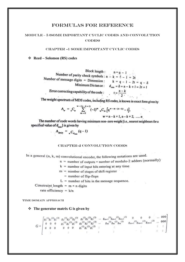 Vtu Eandctce Cbcs New 5th Sem Information Theory And Coding Module 5 Notes15and17scheme Pdf