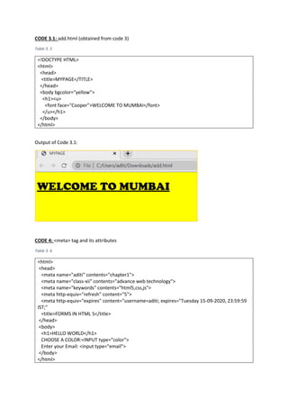 HTML codes 1 | PDF | Web Design and HTML | Internet