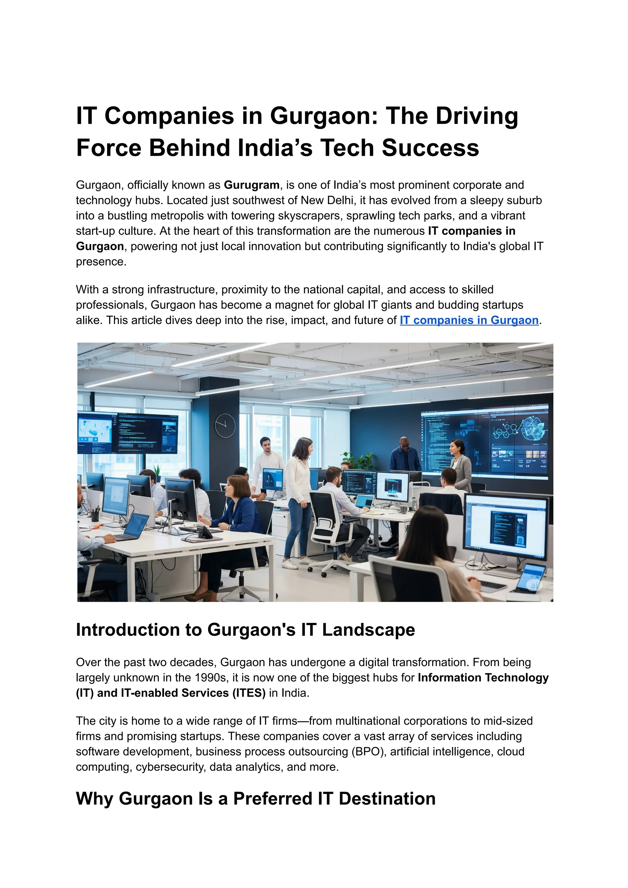IT Companies in Gurgaon: The Driving Force Behind India’s Tech Success ...