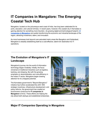 IT Companies in Mangalore .pDF