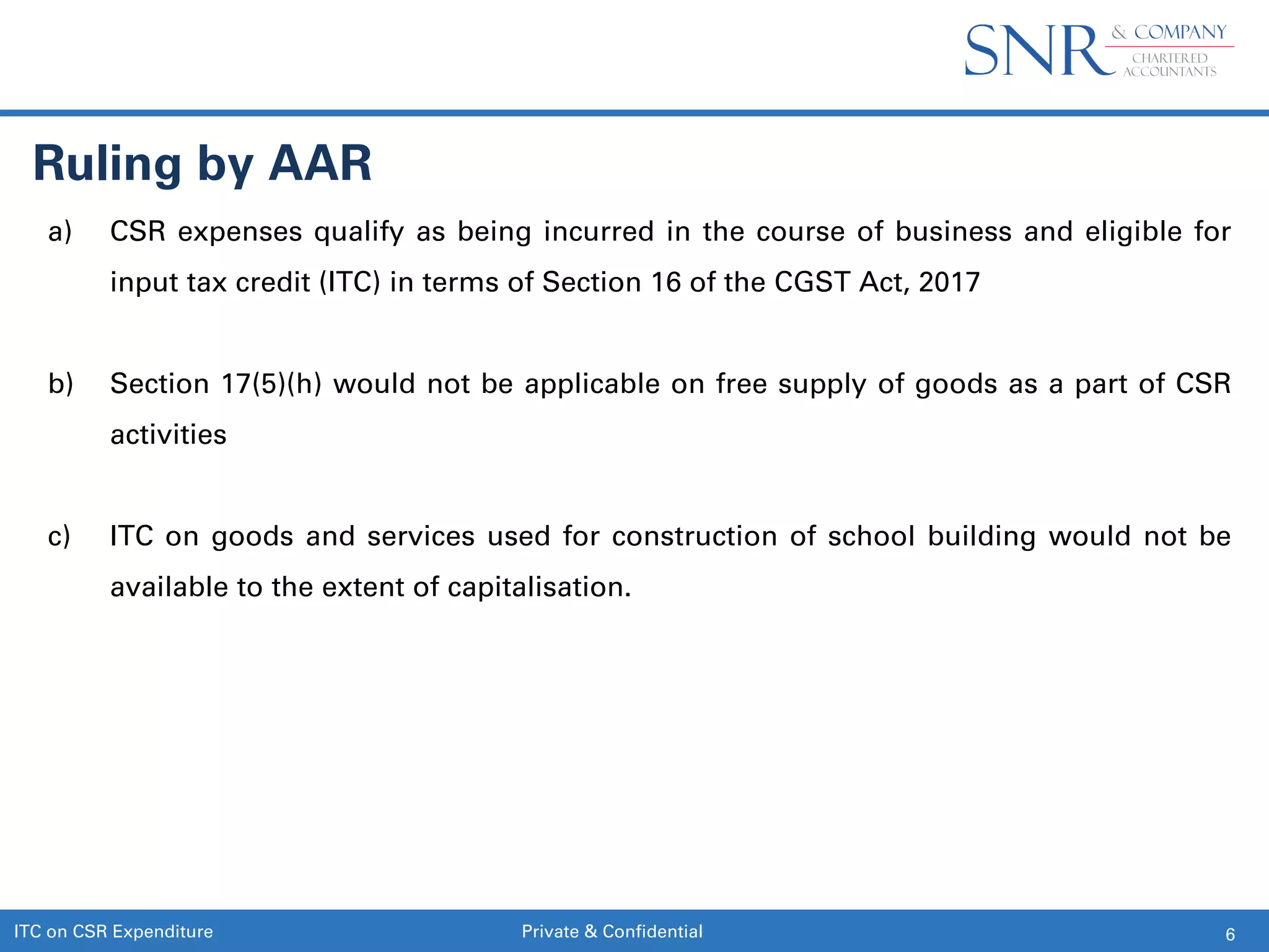 Itc on csr expenditure | PDF