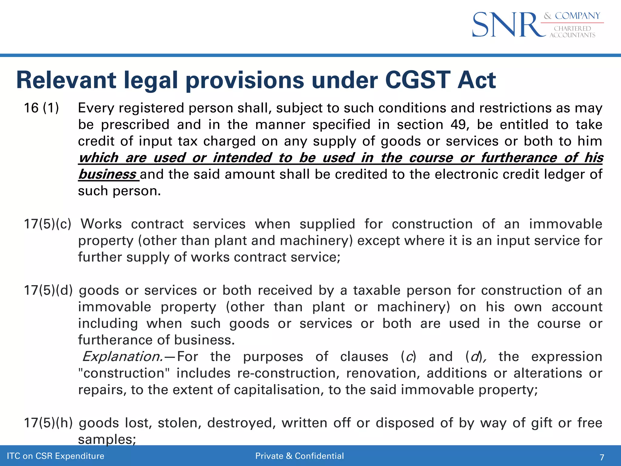Itc on csr expenditure | PDF