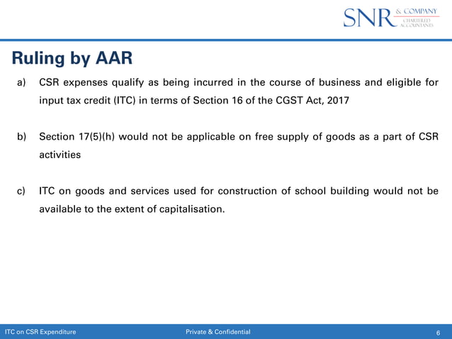 Itc on csr expenditure | PPT
