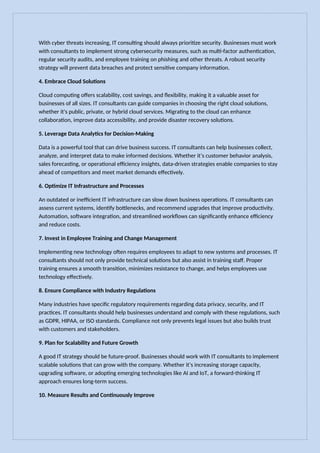 IT Consultant – Offering Best Practices Advice For Businesses! | DOCX