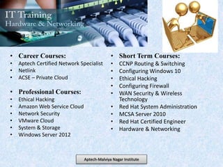 IT training provided by Aptech-Malviya Nagar centre | PPT