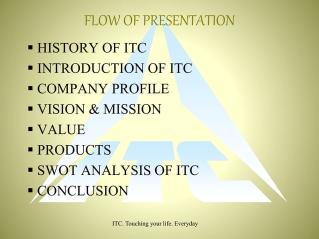 ITC business Presentation for viewing the best results of the one of the indian company | PPTX ...