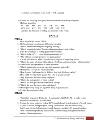 Information Theory and Coding Question Bank | DOC