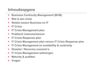 It crisis management | PPTX | Business | Business and Finance