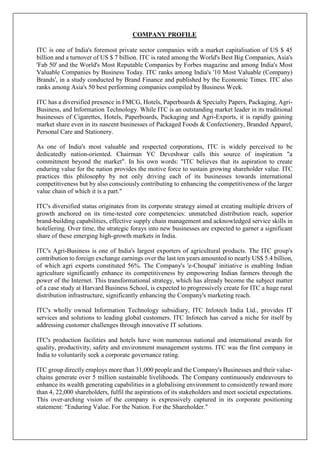 ITC Sales Force Management | PDF