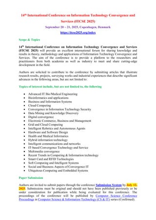 14th International Conference on Information Technology Convergence and ...