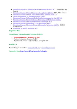 11th International Conference on Information Technology Convergence and Services (ITCSS 2025) | PDF