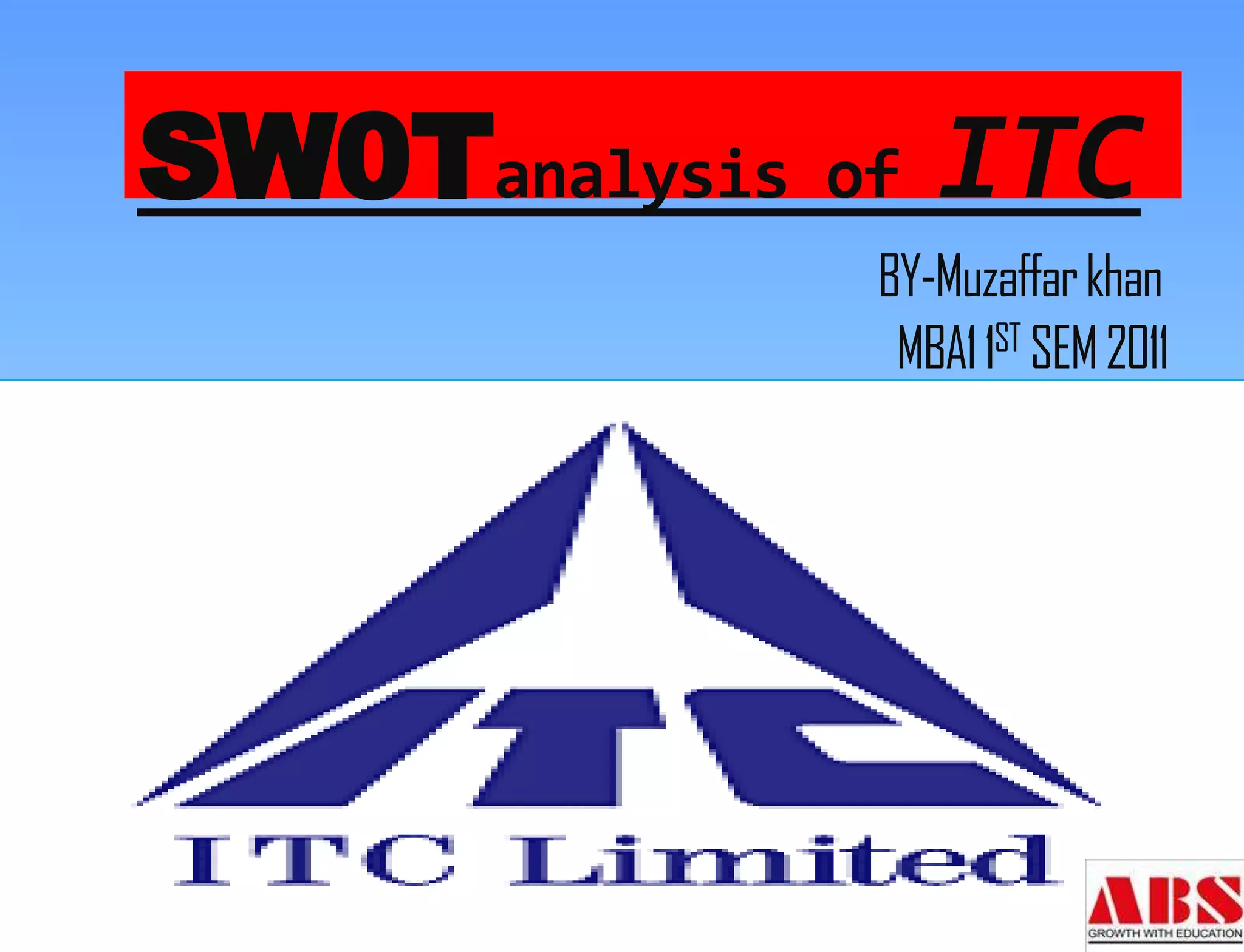 Itc swot analysis | PPTX
