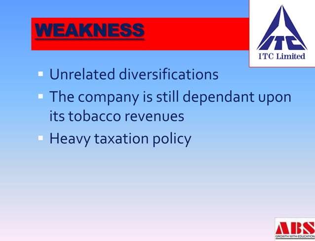 Itc swot analysis | PPTX | Business Administration | Business