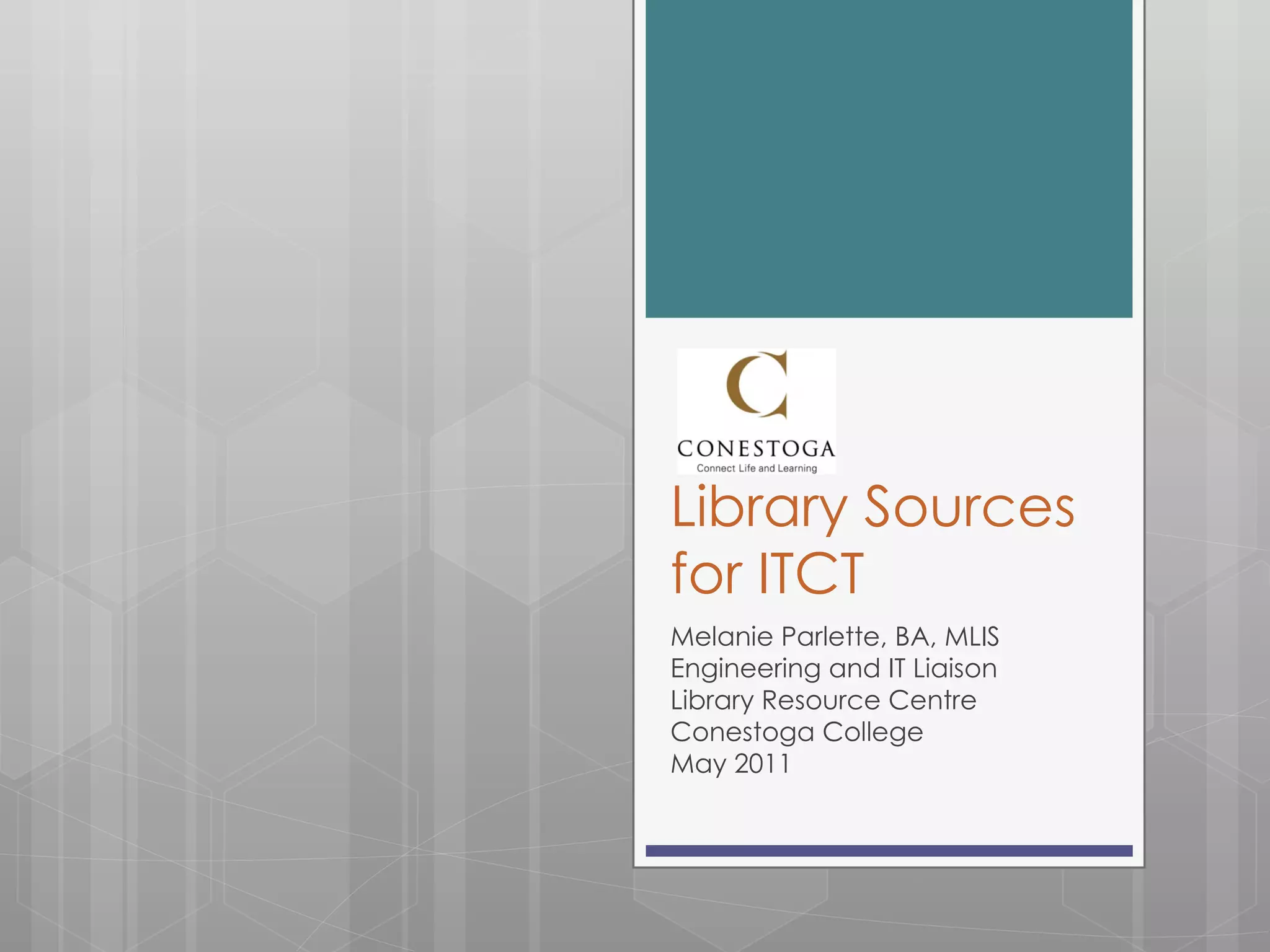 ITCT - Library Resources | PPT