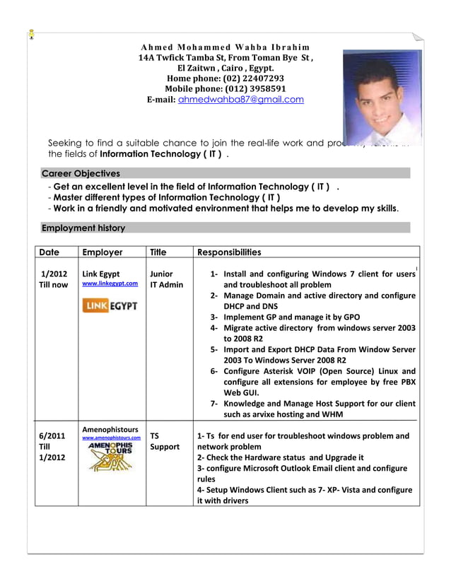 IT Cv Ahmed Wahba | PDF