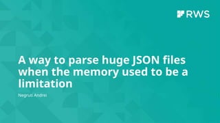 IT Days - Parse huge JSON files in a streaming way.pptx