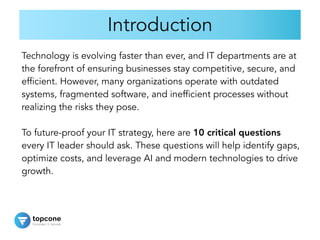 Is Your IT Department Asking the Right Questions? | PDF