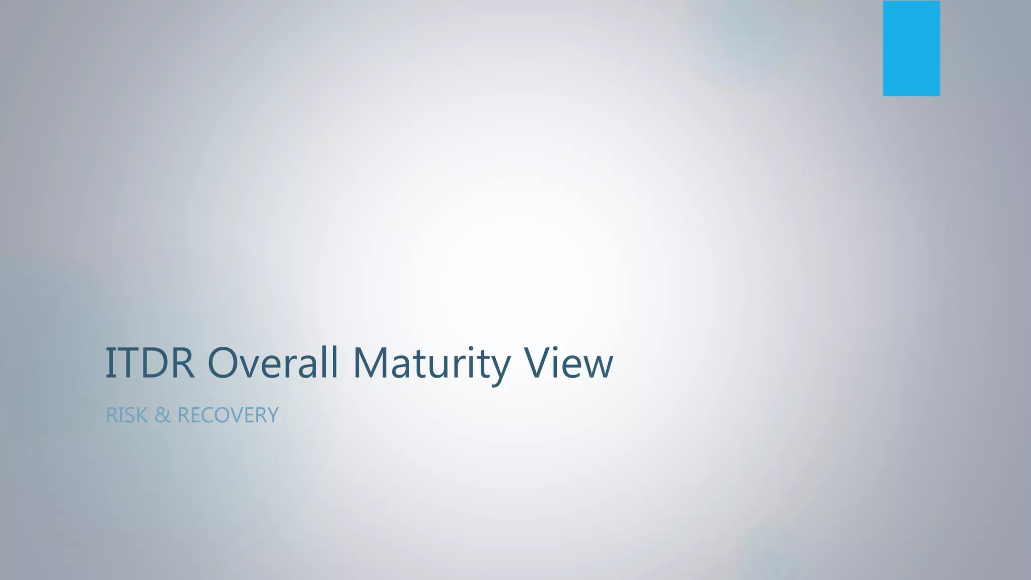 IT Disaster Recovery Readiness (Maturity Assessement) | PPTX