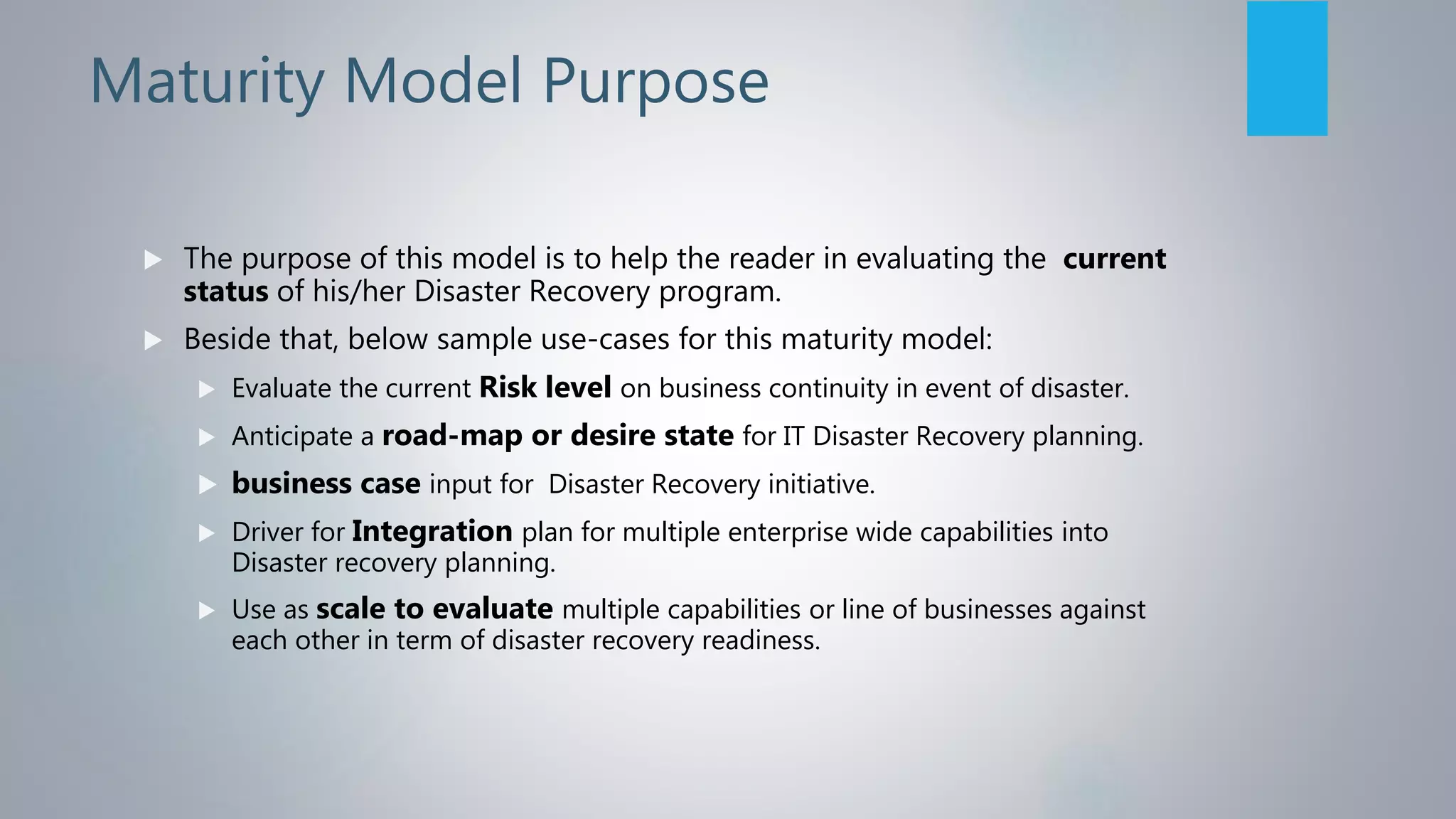 IT Disaster Recovery Readiness (Maturity Assessement) | PPTX