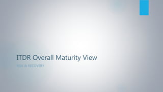 IT Disaster Recovery Readiness (Maturity Assessement) | PPTX