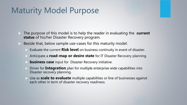 IT Disaster Recovery Readiness (Maturity Assessement) | PPTX | Cloud ...