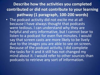 Alaina Moguel Itec 299 Synthesis For Learning | PPT