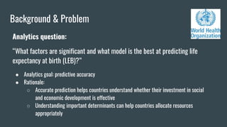 Statistical Analysis on the Factors Influencing Life Expectancy | PPTX