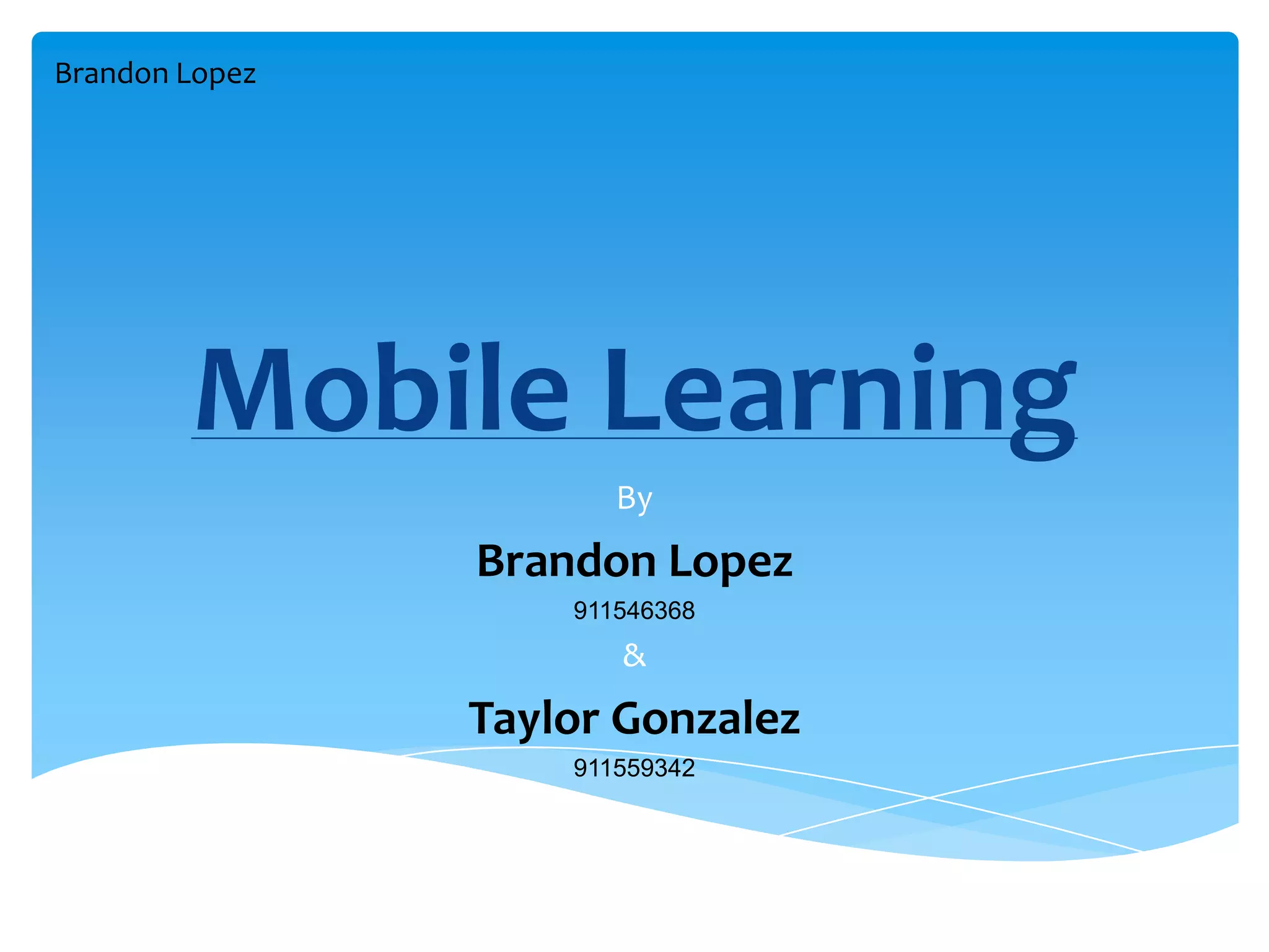 ITEC299 - Mobile Learning | PPTX