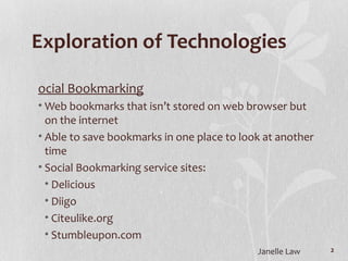 ITEC299: Janelle Law- Social/Collaborative Learning | PPT