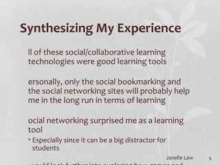 ITEC299: Janelle Law- Social/Collaborative Learning | PPT