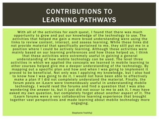 Itec 299 synthesis quest - mobile learning | PPTX