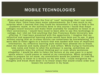 Itec 299 synthesis quest - mobile learning | PPTX